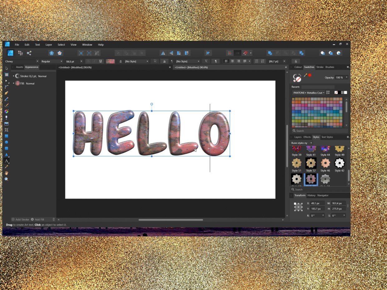 Amazing text styles for affinity designer and affinity - Safe shop