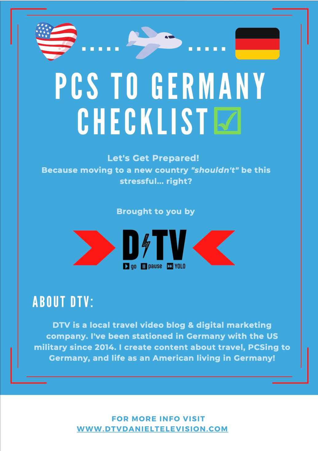 FREE PCS to Germany Checklist - DTV DANIEL TELEVISION