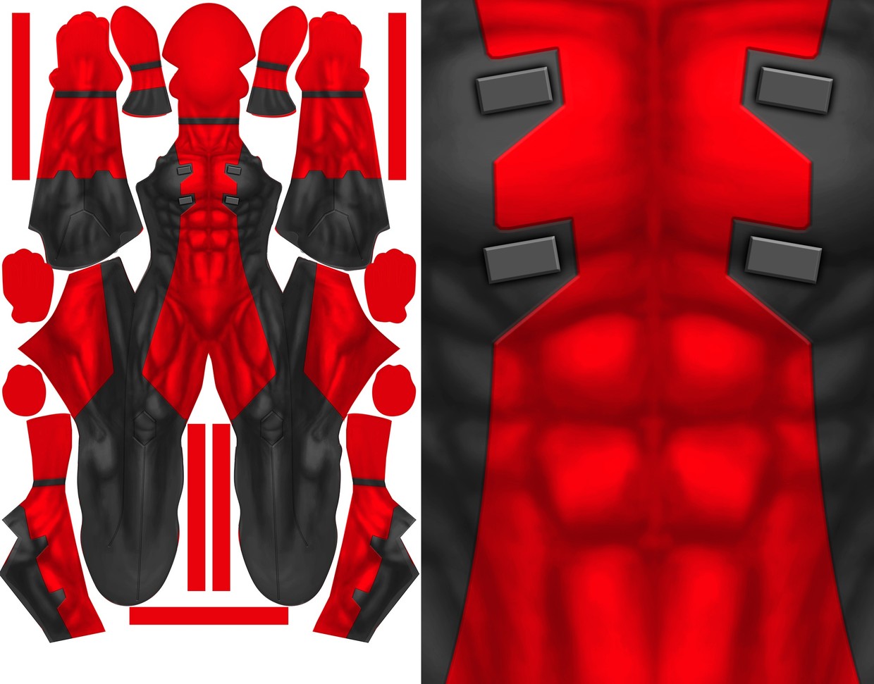 COMIC DEADPOOL (no textures) pattern file - SUPERGEEK DESIGNS