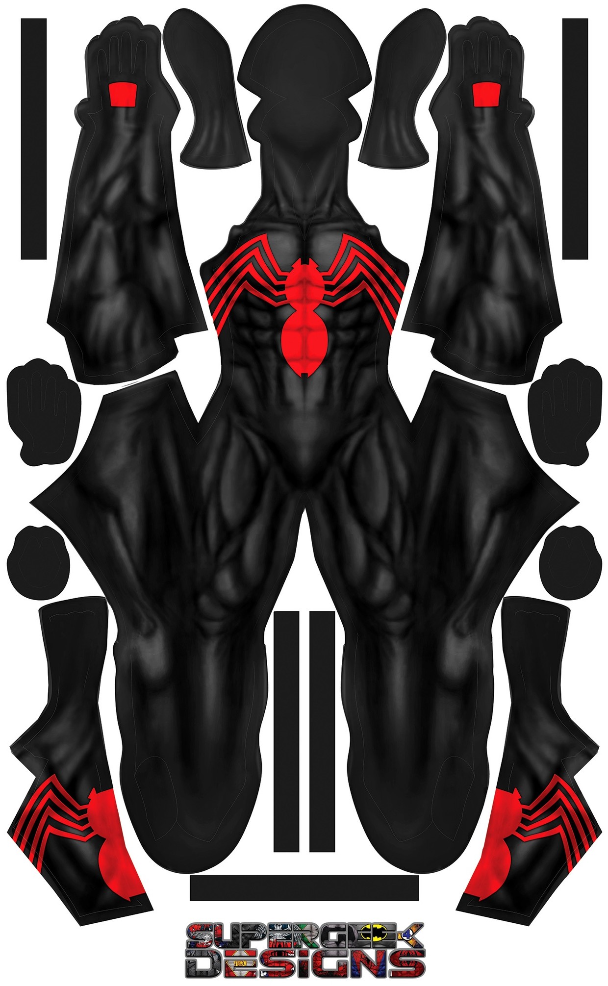 OLD SCHOOL SYMBIOTE RED pattern file - SUPERGEEK DESIGNS