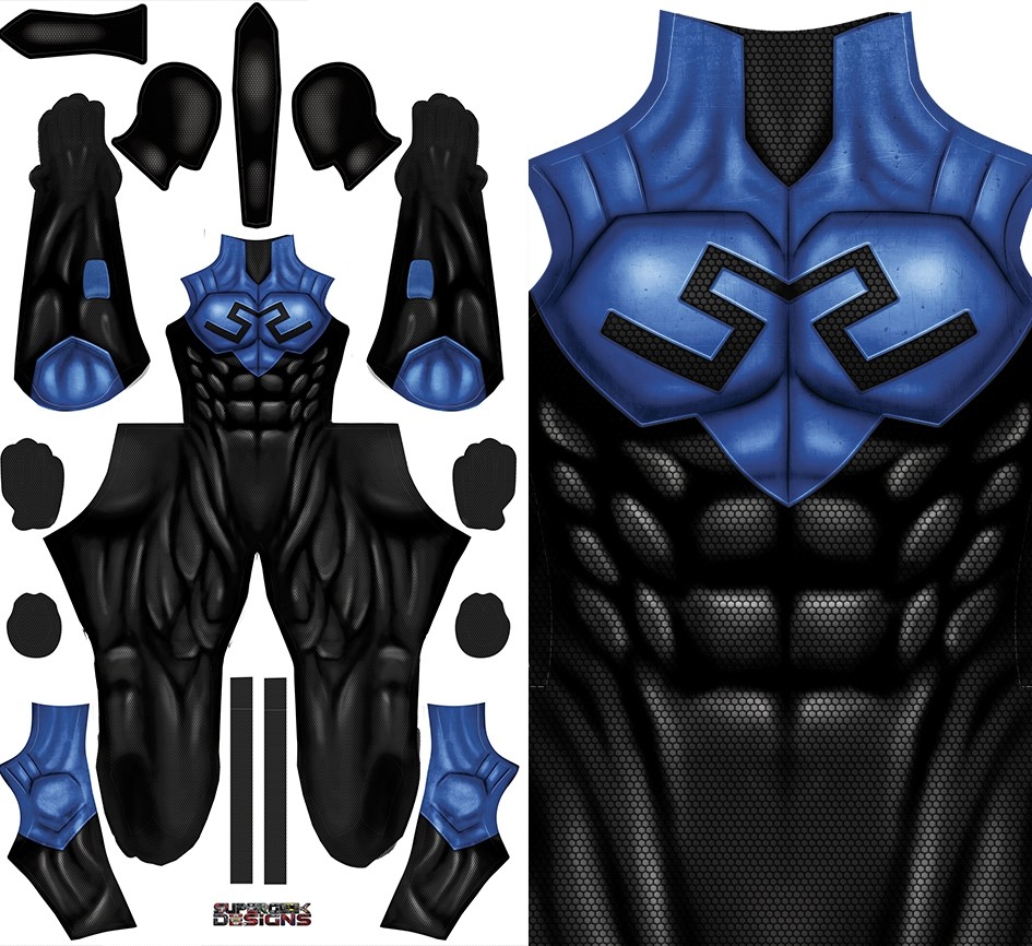 BLUE BEETLE (detached mask) pattern file - SUPERGEEK DESIGNS