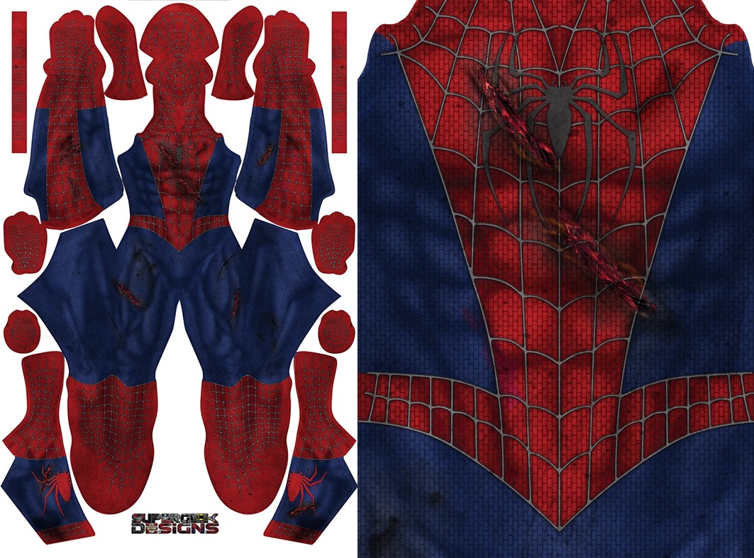 SPIDERMAN (RAIMI FILMS) BATTLE DAMAGED pattern file - SUPERGEEK DESIGNS