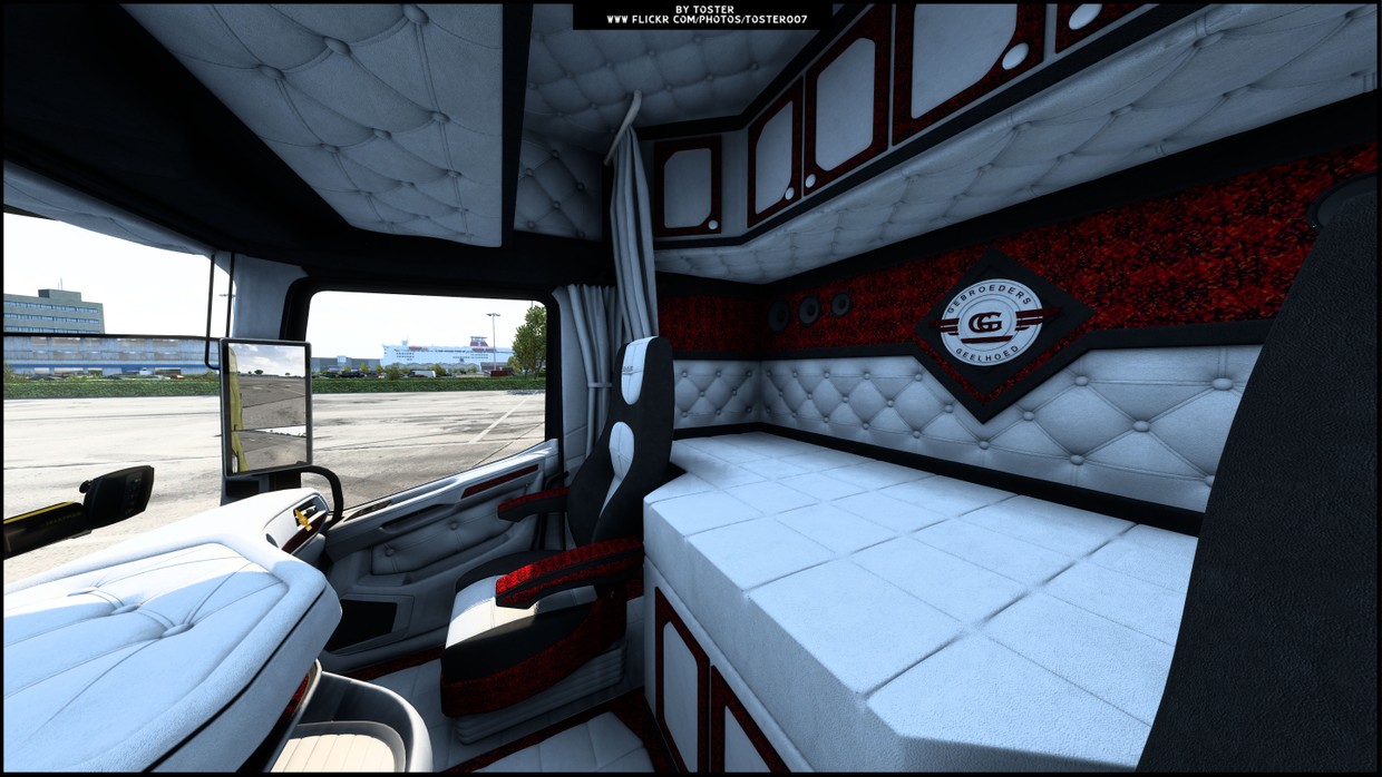 Interior DAF XG+ Red Plush ETS 2 #3 - TosteR007 Custom