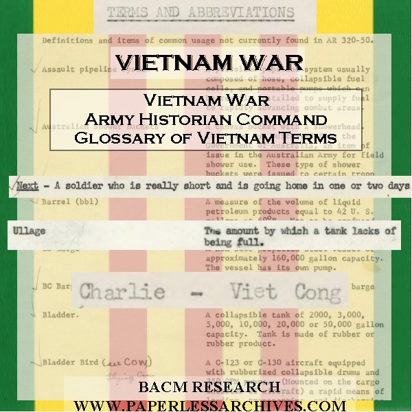 Vietnam War: Glossary of Terms/List of Abbreviations - PaperlessArchives.com