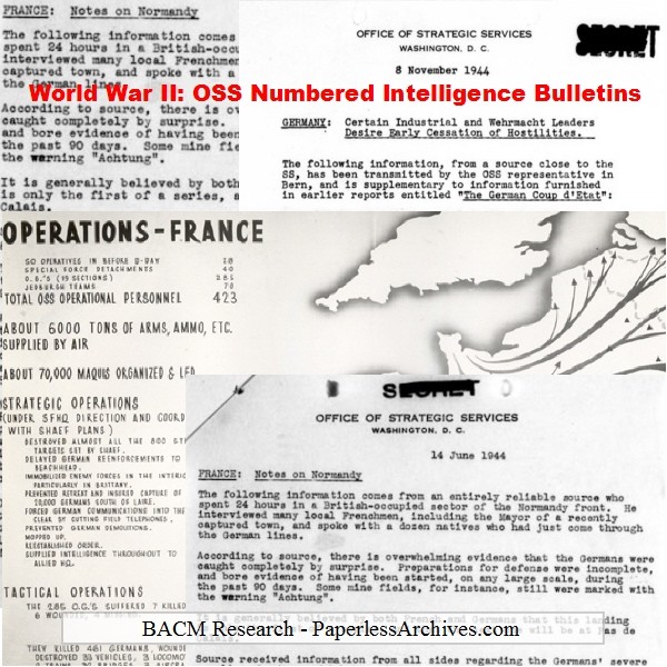 World War II: OSS Numbered Intelligence Bulletins - D ...