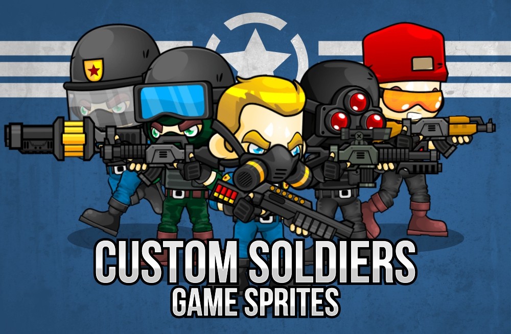 Custom Soldiers - Game Sprites - GameArt2D.com