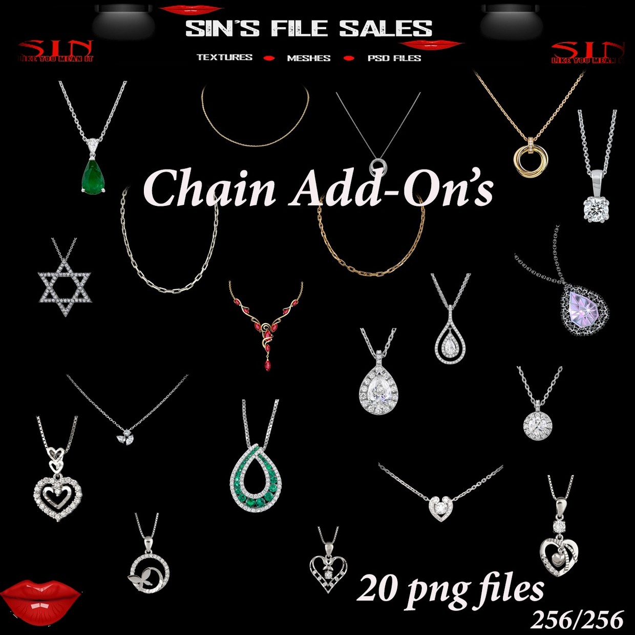 Chain Add-On's * 20 png Files - IMVU Shop and File Sales