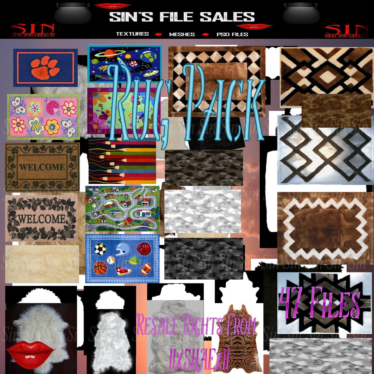 Rug Bundle - IMVU Shop and File Sales