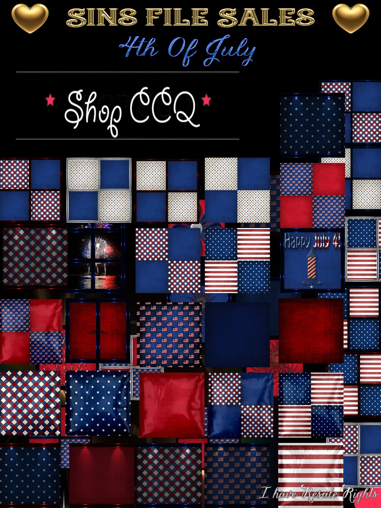 4th Of July Texture Pack - IMVU Shop and File Sales