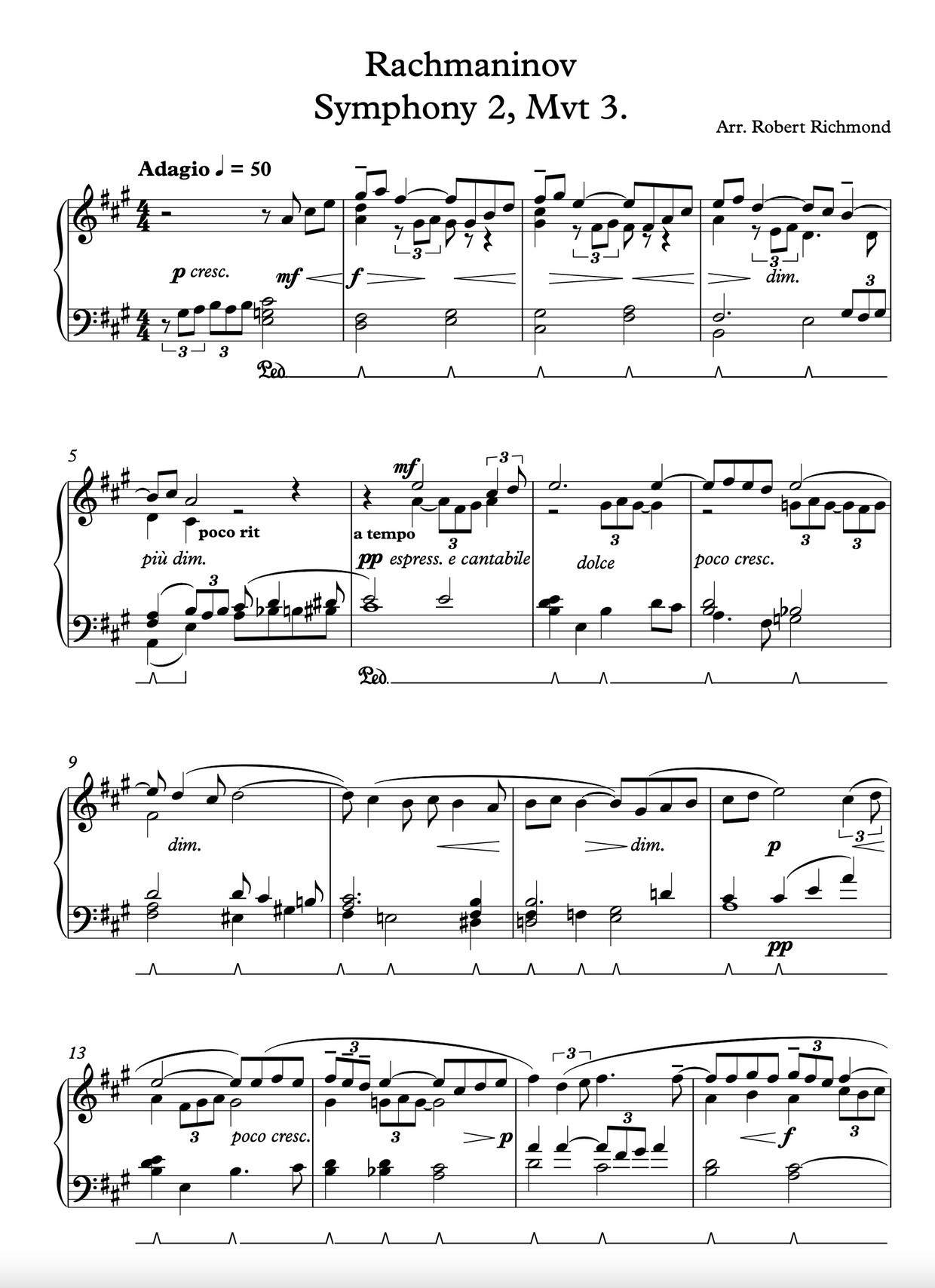 Rachmaninov Adagio Symphony No 2 - Robert Richmond